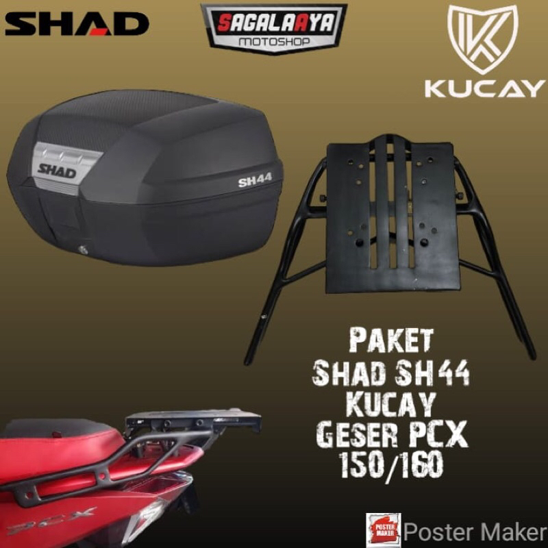 Jual Paket Box SHAD SH44 Bracket Box Kucay Geser Honda PCX 150 PCX 160 ...