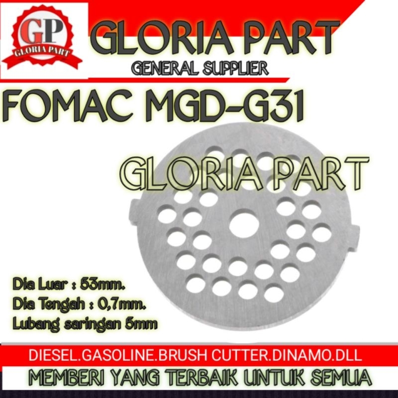 Jual Mesin gilingan daging (PLATE SARINGAN DAGING 5MM) FOMAC MGD G31 ...