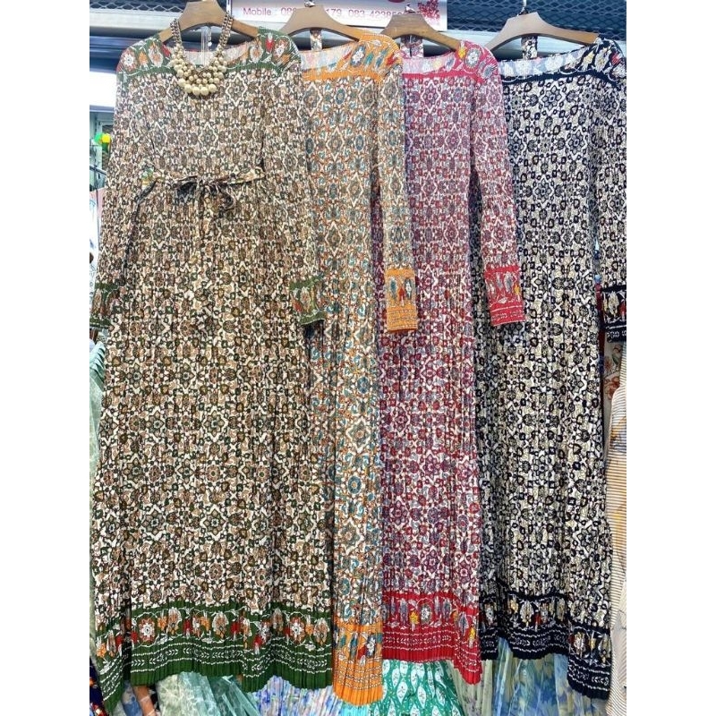 Jual BJ - Dress Plisket Bunga Premium Bangkok ORI | Shopee Indonesia