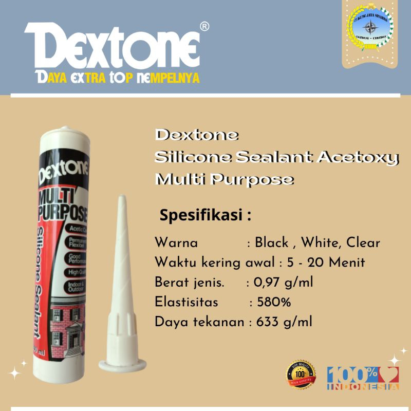 Jual Lem dextone 300ml Sealant silicone kaca keramik besi metal ...