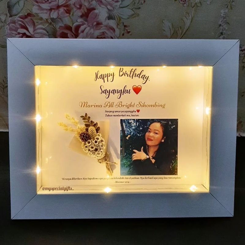 Jual SEHARI SELESAI! Pop Up Buket Edel wis Foto Frame 3D LED / Lampu ...