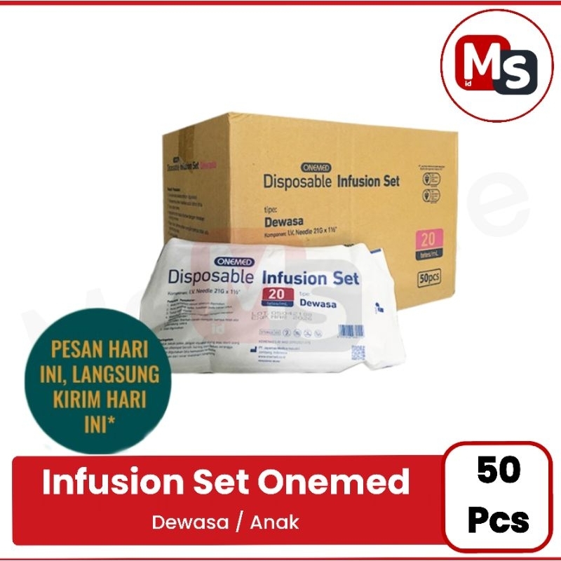 Jual Infuset Onemed Dewasa & Anak Infusion Set Isi 50 Pcs / Box ...