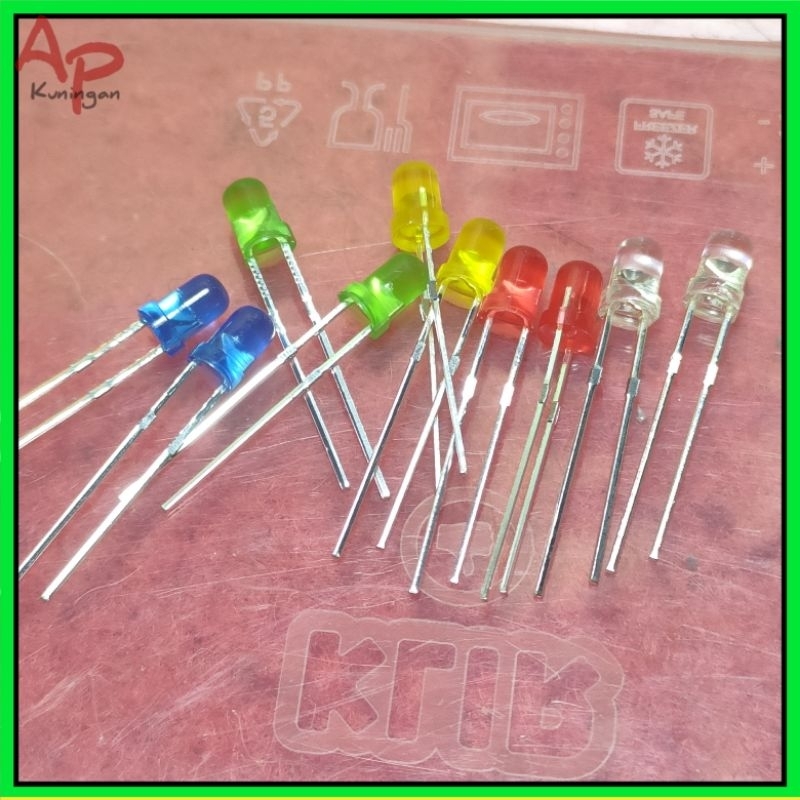 Jual 10pcs Led 3mm merah kuning hijau biru putih stok sesuai gambar ...