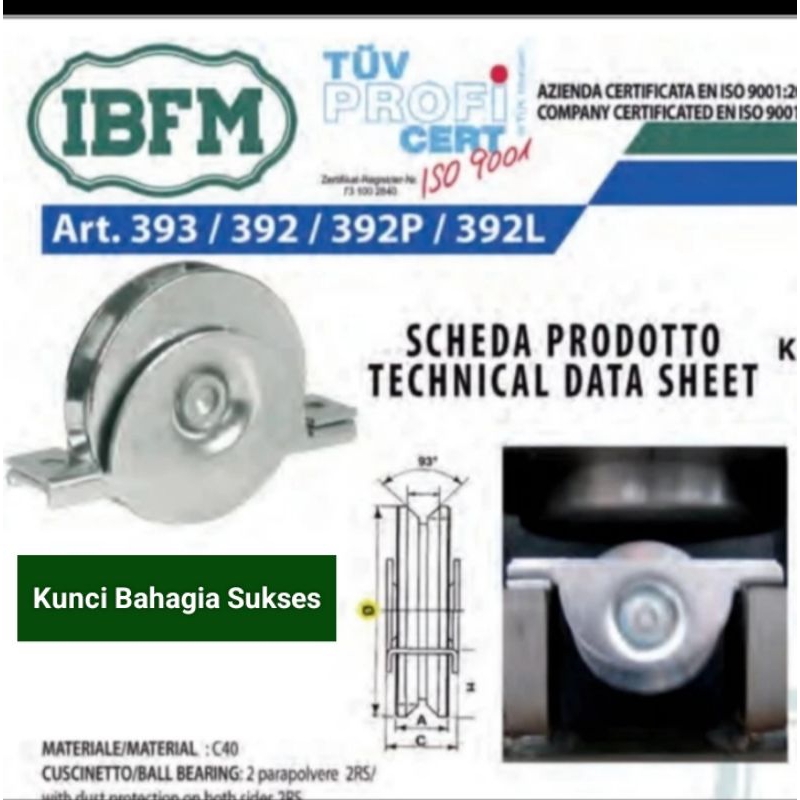 Jual RODA PINTU PAGAR BESI PINTU SLIDING IBFM 392-100A ASLI ITALY ...