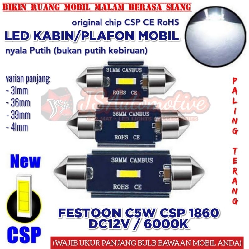 Jual Lampu LED Plafon/Kabin Mobil C5W feston 31mm 36mm 39mm 41mm CSP 1860 Extreme Putih festoon ...