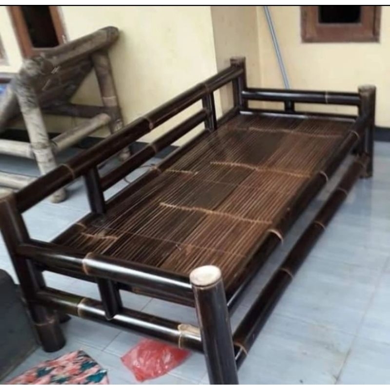 Jual kursi Bale bambu hitam / kursi santai bale bambu | Shopee Indonesia