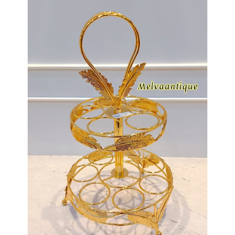 Jual Rak Air Mineral / Rak Minuman Gold 2 susun / Rak Minuman Gelas ...