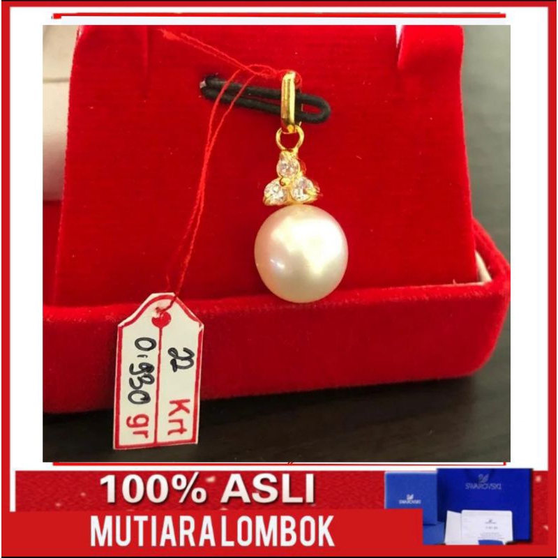 Jual liontin emas 22 karat mutiara laut lombok asli untuk wanita tampil ...