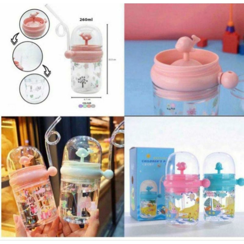 Jual Botol minum anak air mancur karakter lumba paus Gelas minum anak ...