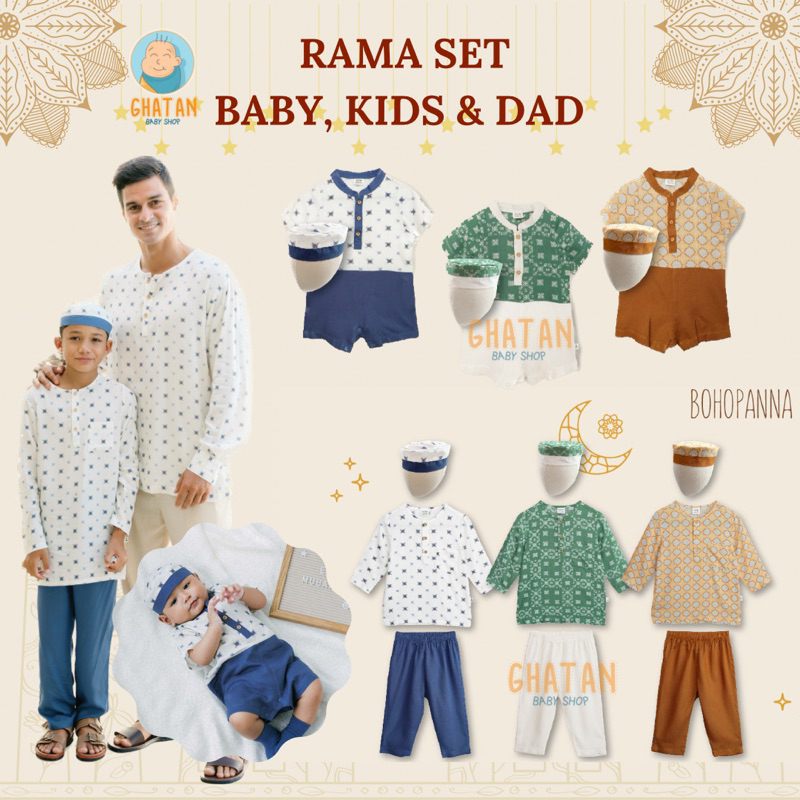 Jual BOHOPANNA BAJU KOKO SET RAMA & NOAH SET BABY, KIDS & DAD & RAYA COLLECTION BAJU MUSLIM BAYI ...