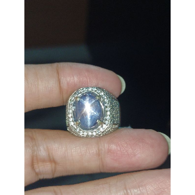 Jual natural batu blue star sapphire Ceylon Srilanka | Shopee Indonesia