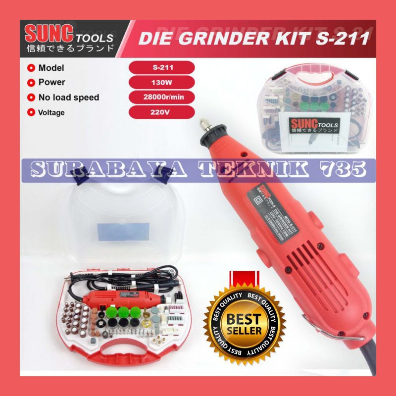 Jual Mesin gerinda Mini die grinder kit S211 SUNC bor botol bor tuner ...