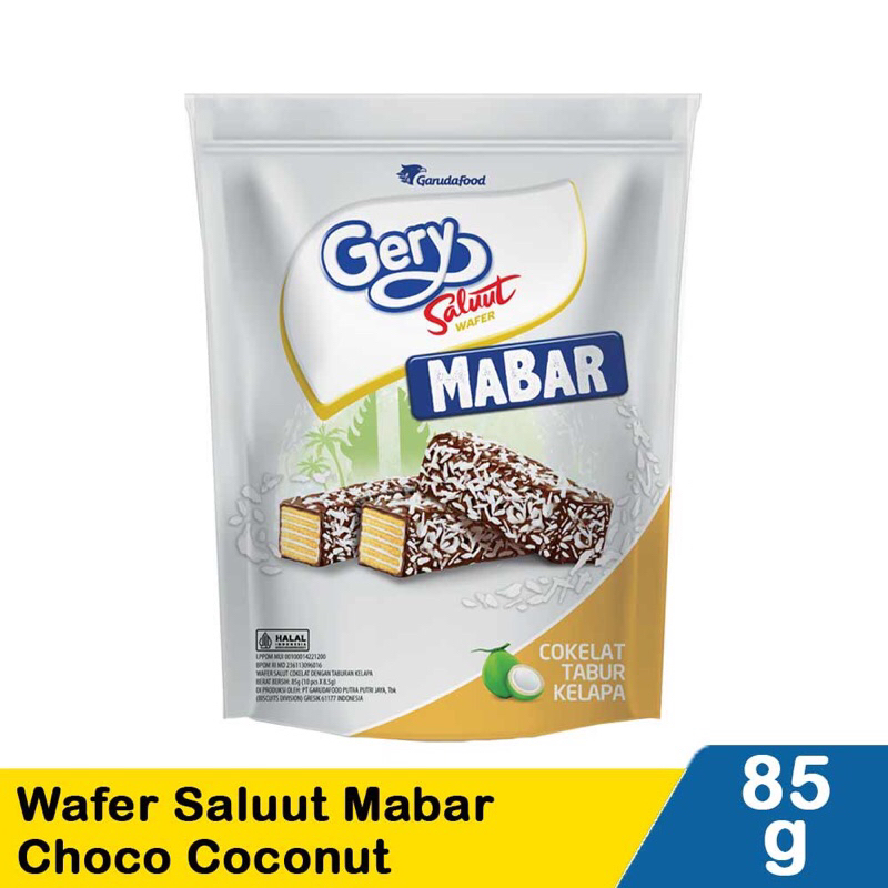 Jual Gery Saluut Wafer Mabar Coklat Tabur Kelapa 85g Isi 10pcs (Kemasan ...