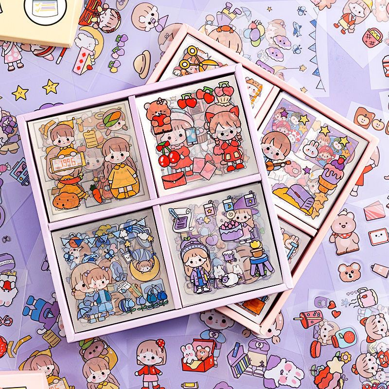 Jual Sticker 2D 1 box isi 100pcs sticker dekorasi tahan air sticker ...