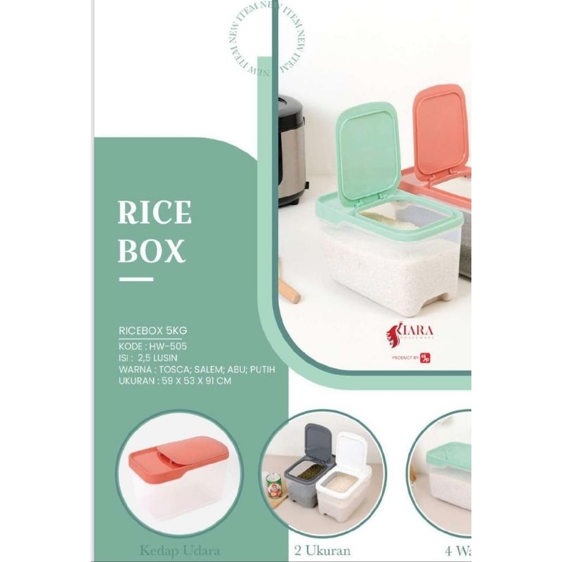 Jual RICE BOX KIARA 5KG / TEMPAT BERAS | Shopee Indonesia