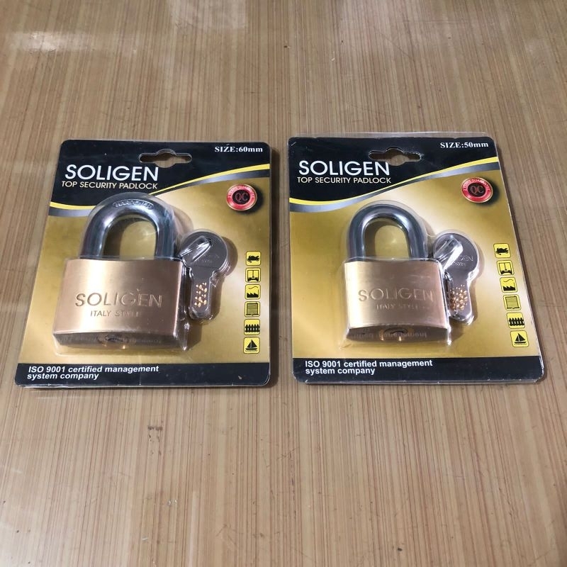 Jual gembok soligen 50mm 60mm/ gembok pagar/ gembok pintu anti maling ...