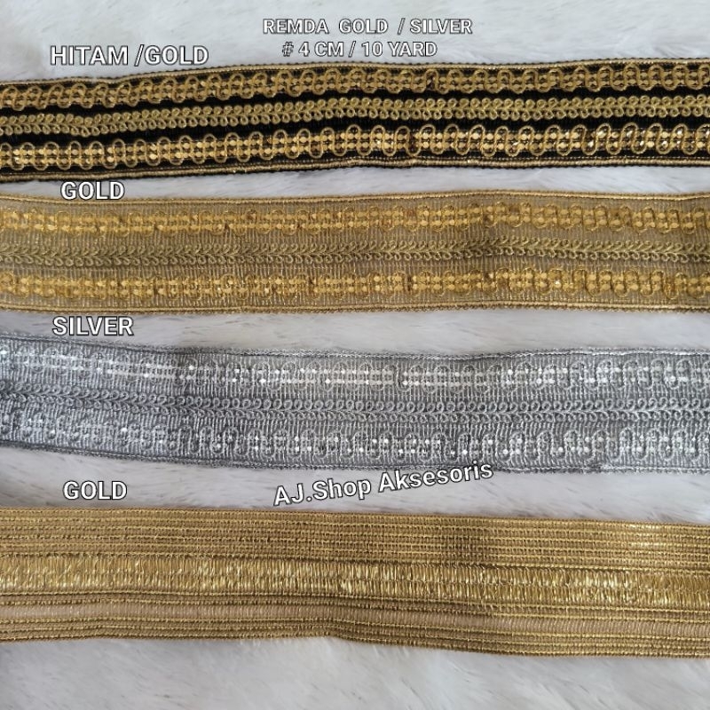 Jual renda india emas / Renda bordir motif tengah lebar 4 cm isi per ...