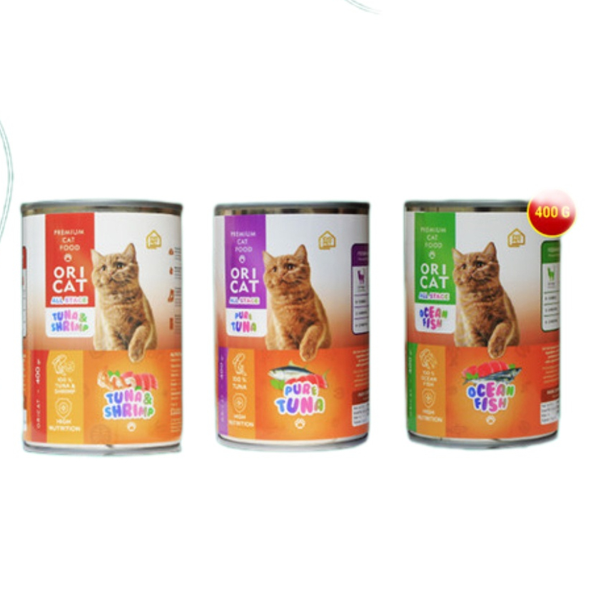 Jual ORICAT Kaleng 400gr Wet Cat Food All Life Stages - Makanan Basah ...