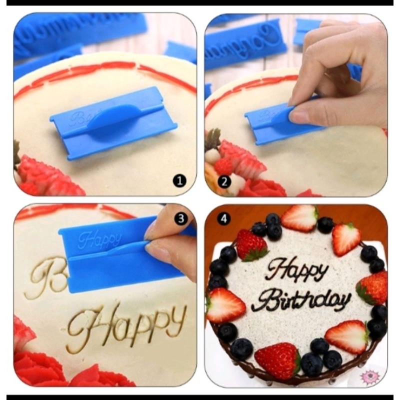 Jual Cetakan tulisan cake happy birthday 6Pc Alat dekor cake pondant ...