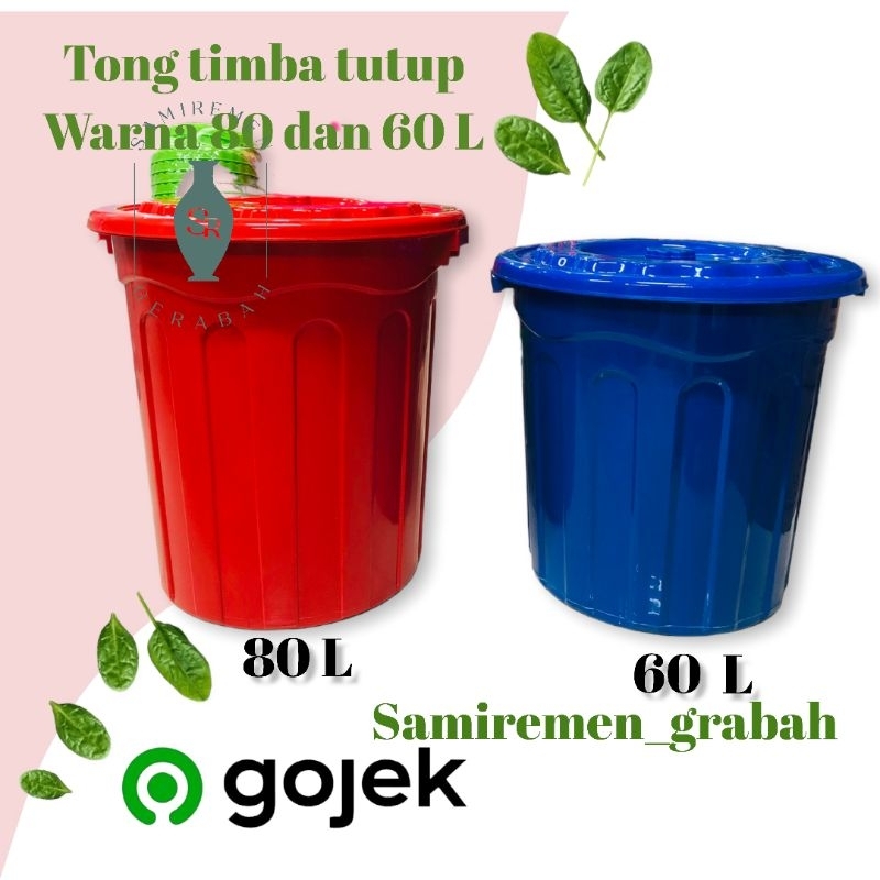 Jual GOJEK Ember Timba Air Rumah Plus Tutup Ukuran 80 Liter | Shopee ...