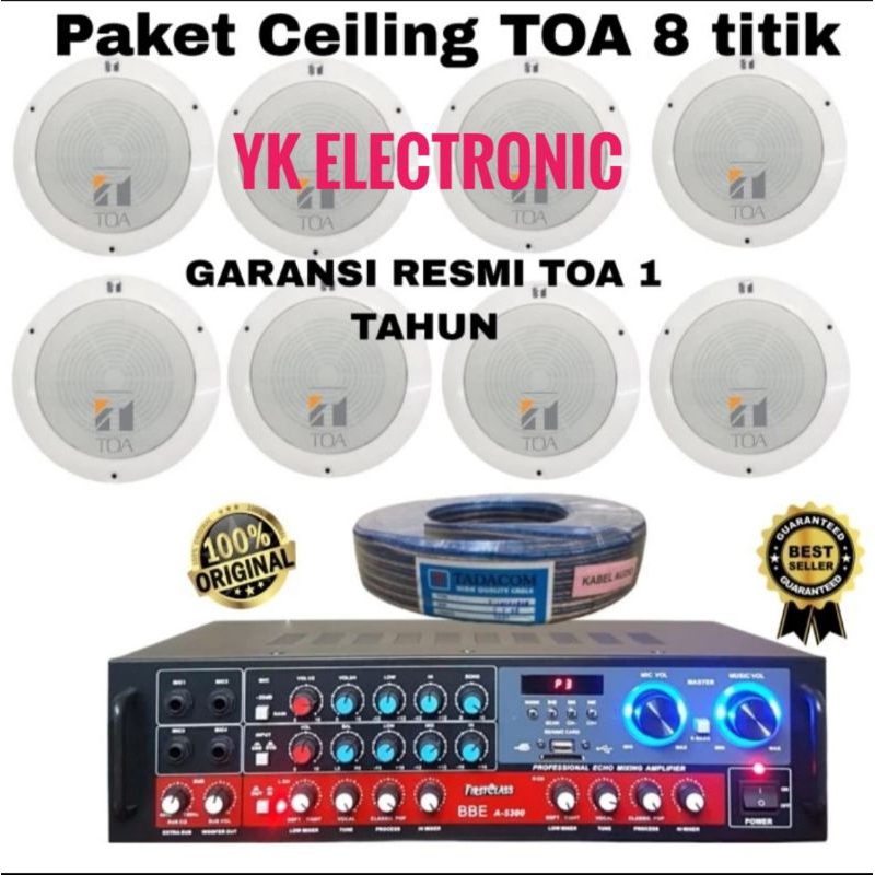 Jual paket speaker Toa 8 unit speaker plafon ceiling Toa original ...