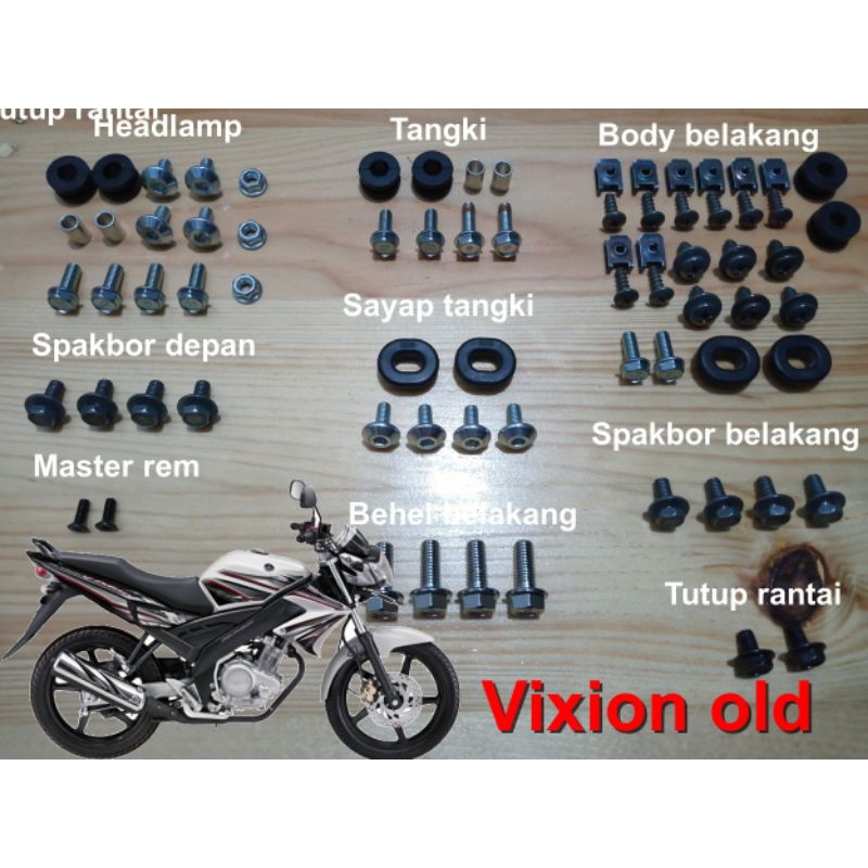 Jual Baut fullset bodi yamaha vixion old/baut full body vixion old ...