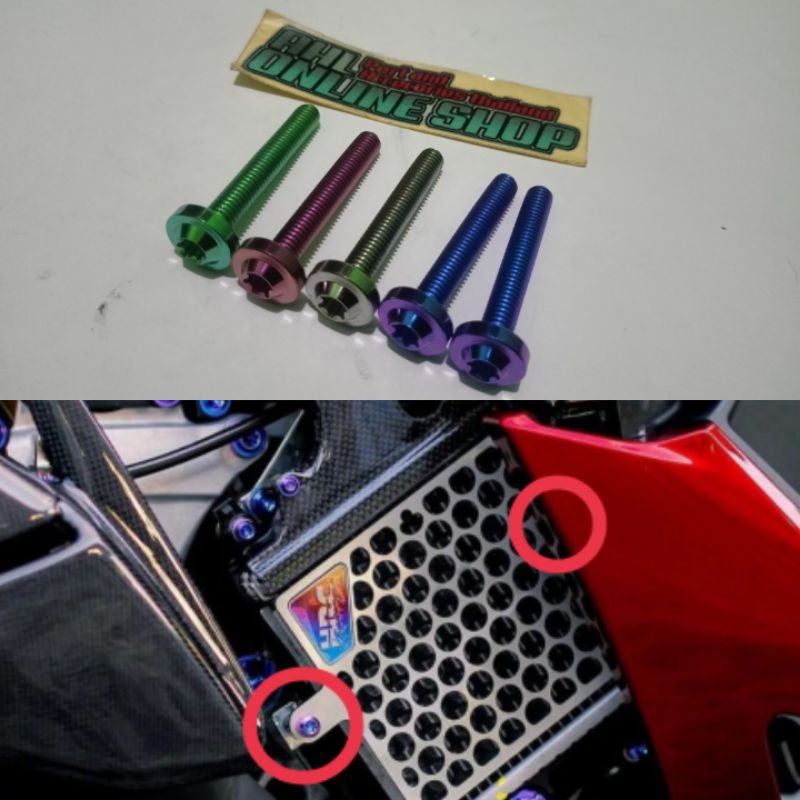 Jual Baut titanium cover radiator HRC TZM Vario 160 PCX 160 | Shopee ...