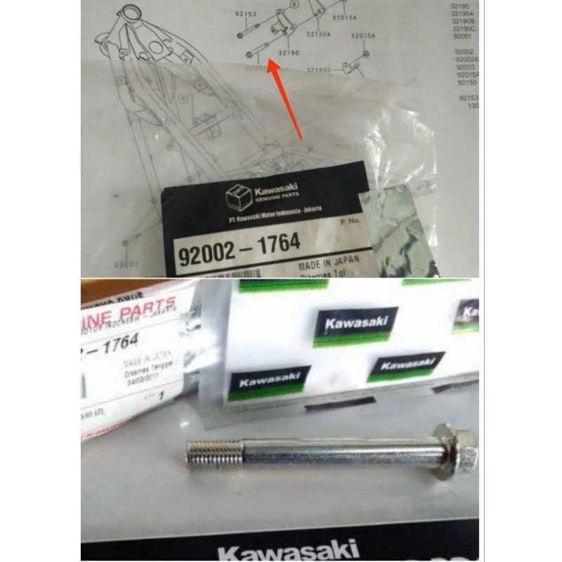 Jual Baut engine Mounting atas Baut mesin atas ninja R Rr Ss ukuran ...