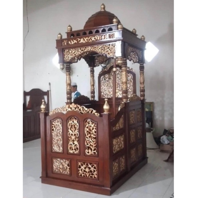 Jual Mimbar masjid terbaru kubah tinggi mimbar modern ukir | Shopee ...