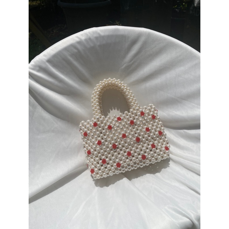 Jual FLORA BAG/Beaded bag /tasmanik manik/pearl bag/tasmanik custom ...