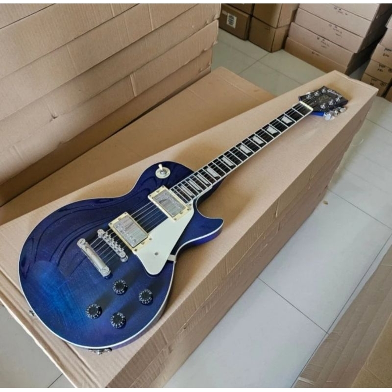 Jual Gitar elektrik Gibson lespaul pabrikan PU GNB korea blue color ...