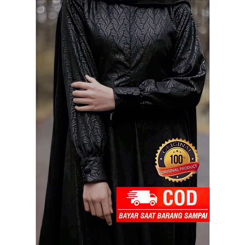 Jual GAMIS SYARI Motif Kipas by Hermosa Original ( Hitam / Lavender ...