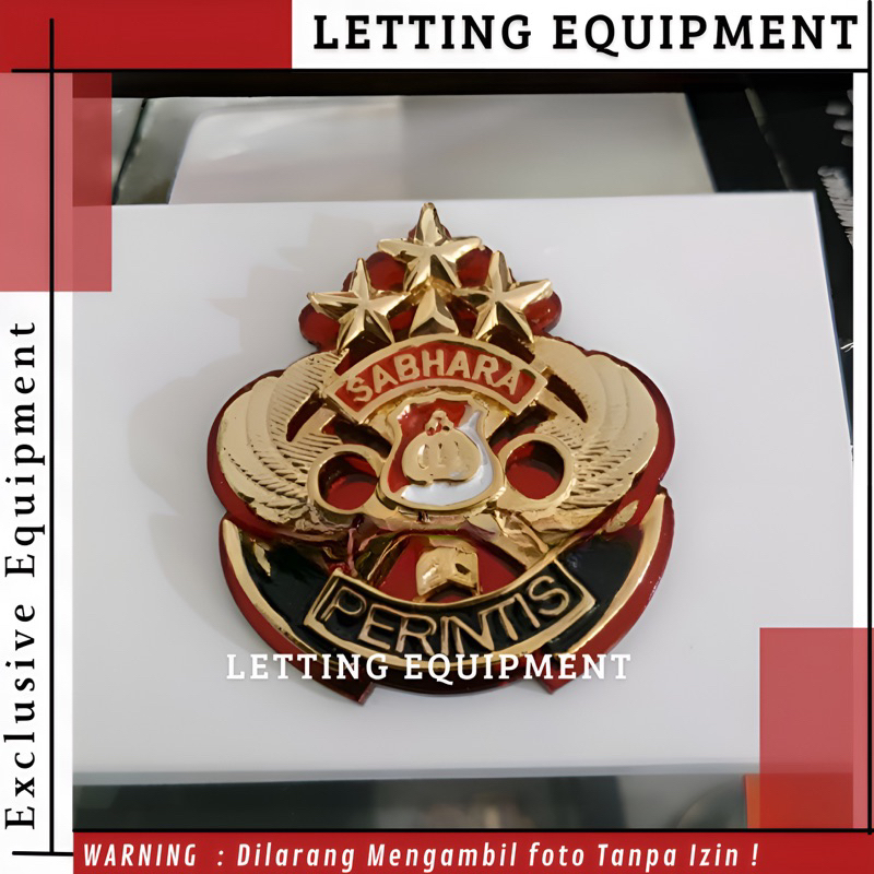 Jual Pin Perintis Sabhara Polri Brivet polisi lis mika merah akrilik ...