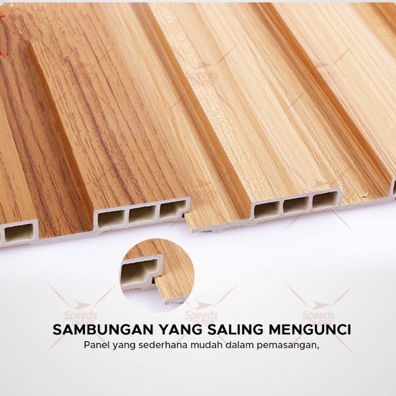 Jual WPC Wood Panel Wallpanel Dinding Motif Bentuk Pipih Panjang 2,90 Meter Harga Per Lembar ...