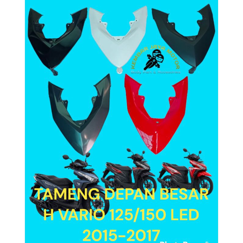Jual cover front panel tameng depan besar honda vario hitam 125/150 led ...