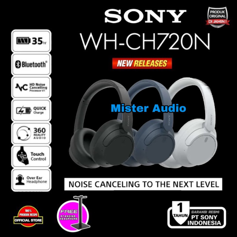 Jual Sony WH CH720N / CH 720N Successor WH CH710N Noise Cancelling Wireless Bluetooth Headphones ...