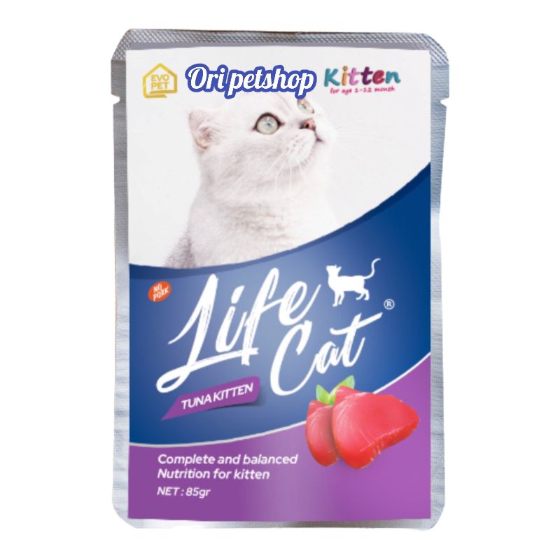 Jual (24 pouch) Life Cat Sachet Kitten Tuna Makanan Basah Kucing 85g ...