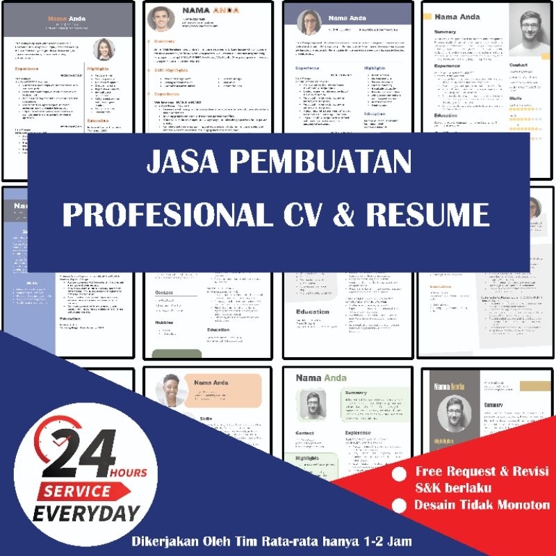 Jual Jasa Pembuatan Curriculum Vitae CV | Surat Lamaran Kerja | Edit Foto | Shopee Indonesia