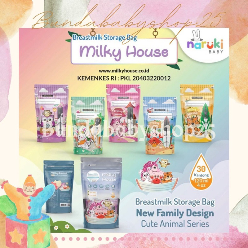 Jual Milky House Kantong Asi Breastmilk Storage 120mL isi 30 pcs KEMENKES RI #Bundababyshop25 ...