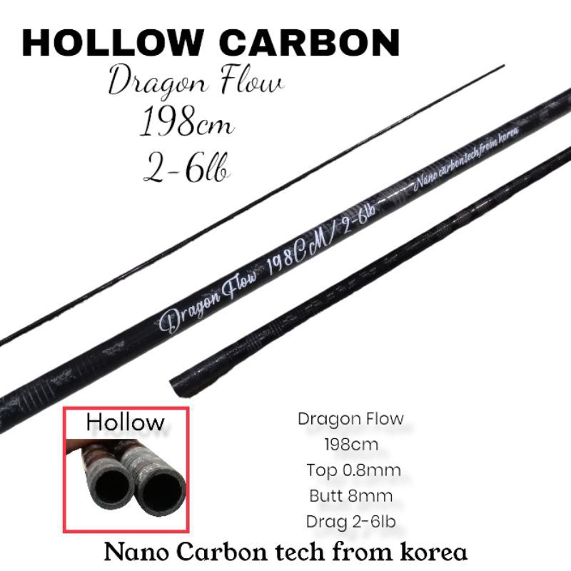 Jual Blank Hollow Carbon Dragon Flow 198cm 2-6lb | Shopee Indonesia