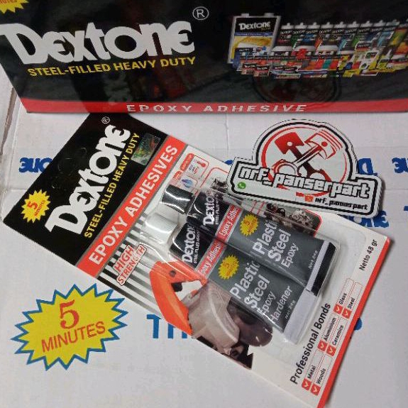Jual LEM BESI 5 MENIT DEXTONE//LIM CAMPUR//GLUE HITAM PUTIH 48 GRAM ...