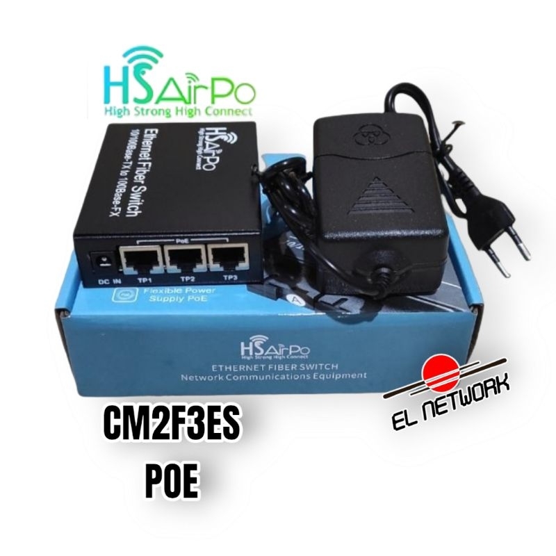 Jual HSAIRPO CM2F3ES POE MEDIA CONVERTER 2FO 3ETH 10 100 POE | Shopee ...