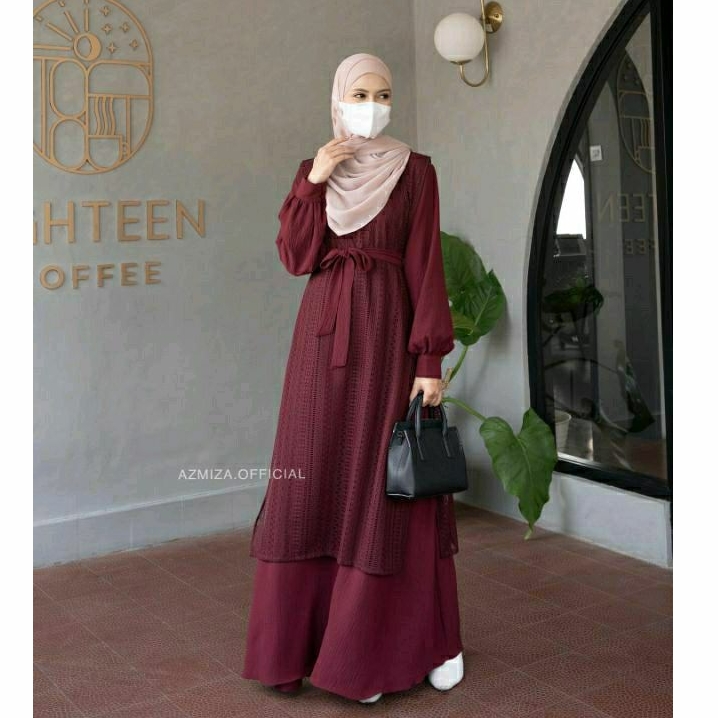 Jual MAJA DRESS AZMIZA | Gamis Crinkle Polos | Basic Dress | Loose ...