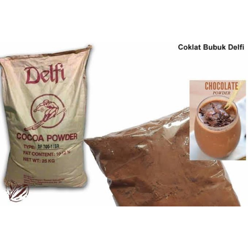 Jual COKELAT BUBUK DELFI - PURE COCOA CHOCOLATE POWDER SERBUK COKLAT ...