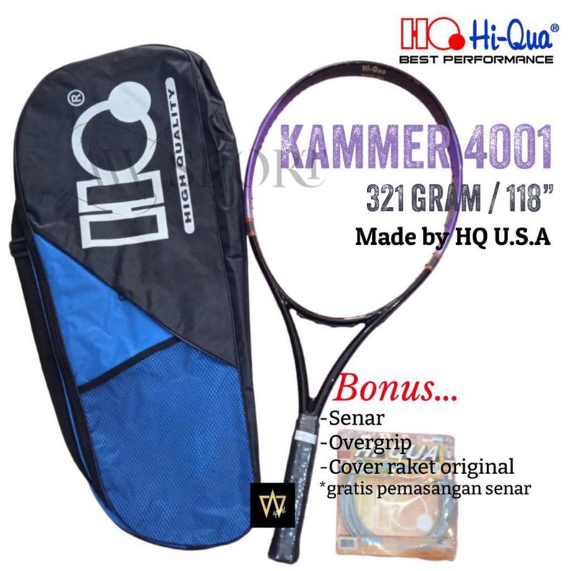Jual Raket Tenis Hi-Qua KAMMER 4001 Berat : 321g 118" / Tennis Racket ...