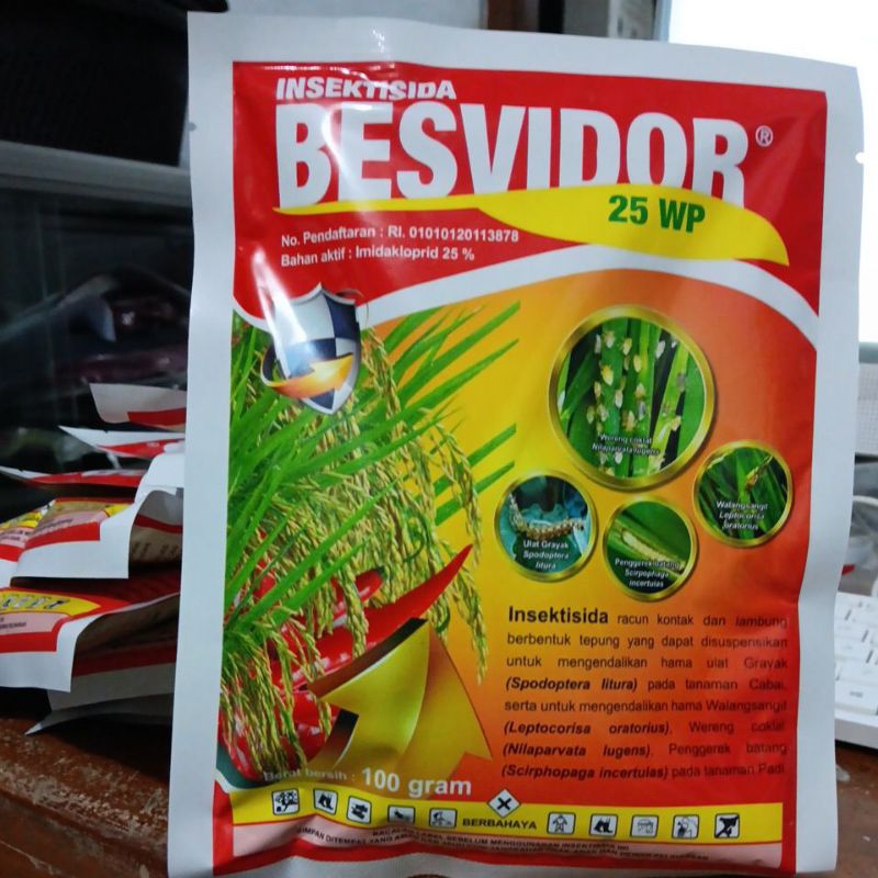 Jual pengendali hama INSEKTISIDA BESVIDOR 25 WP ISI 100 GRAM | Shopee ...