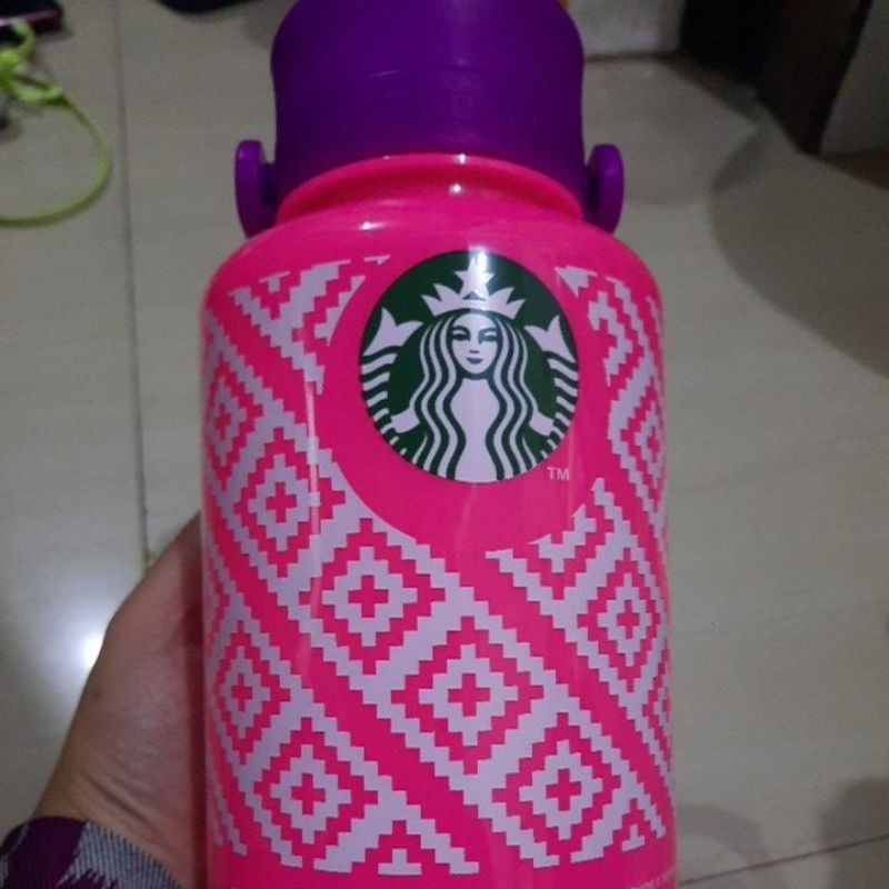 Jual Botol tumbler 1 liter Starbucks The colorful pink navy green ...