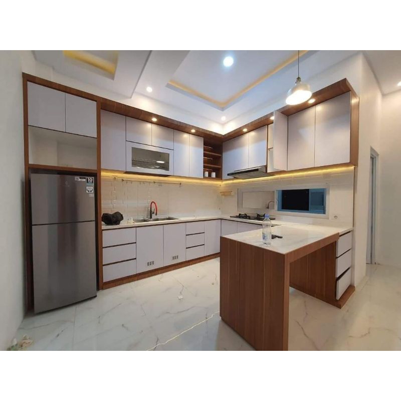 Jual kitchen set costum/kitchen set minimalis/kitchen set kayu | Shopee ...