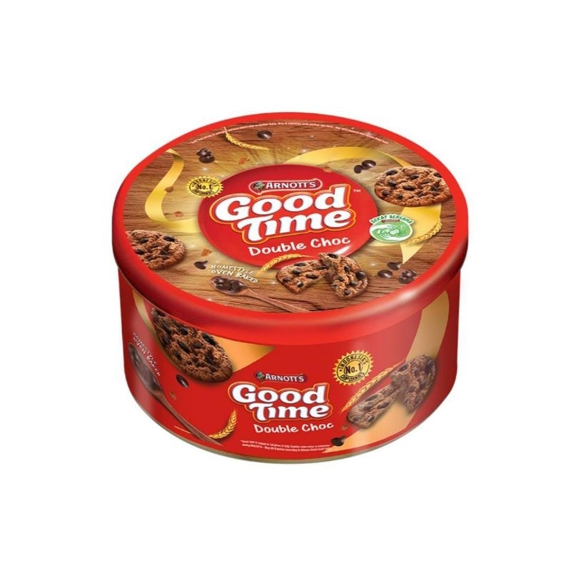 Jual Arnotts Good Time Double Choc/Biskuit GoodTime Kaleng/Good Time ...