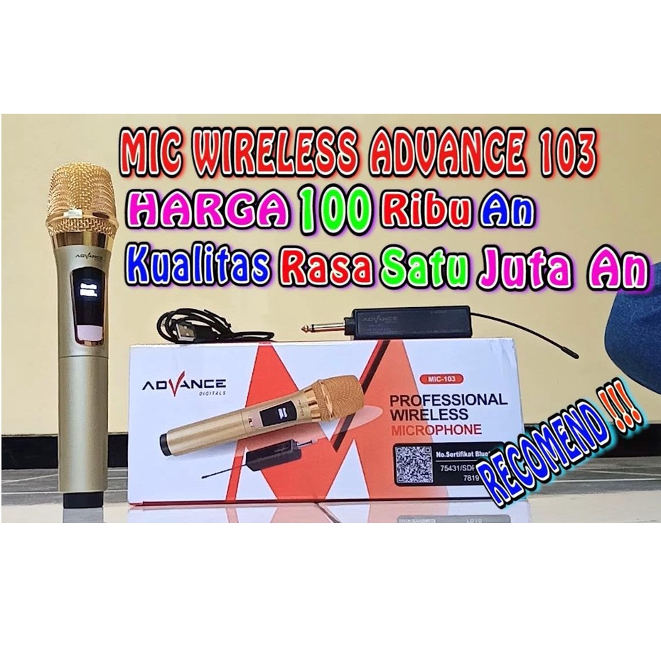 Jual Advance Mic 103 Wireless Profesional Microphone Tanpa Kabel ...